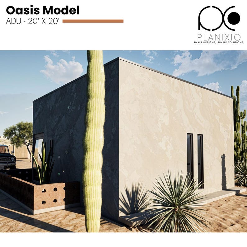 Studio ADU House Plan PDF | 20x20 Tiny Home Design | Guest House ...