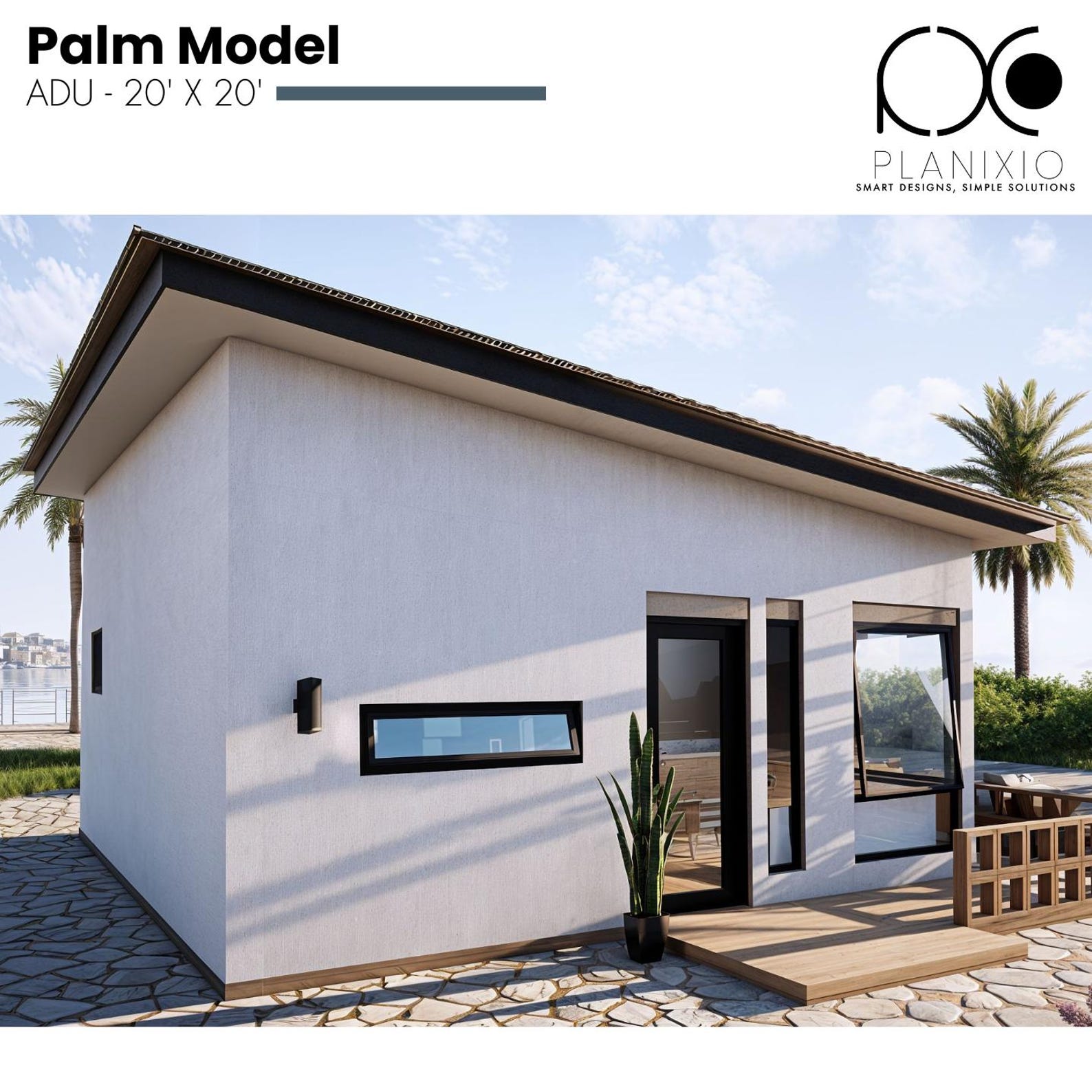 Studio ADU House Plan PDF | 20x20 Tiny Home Design | Guest House ...