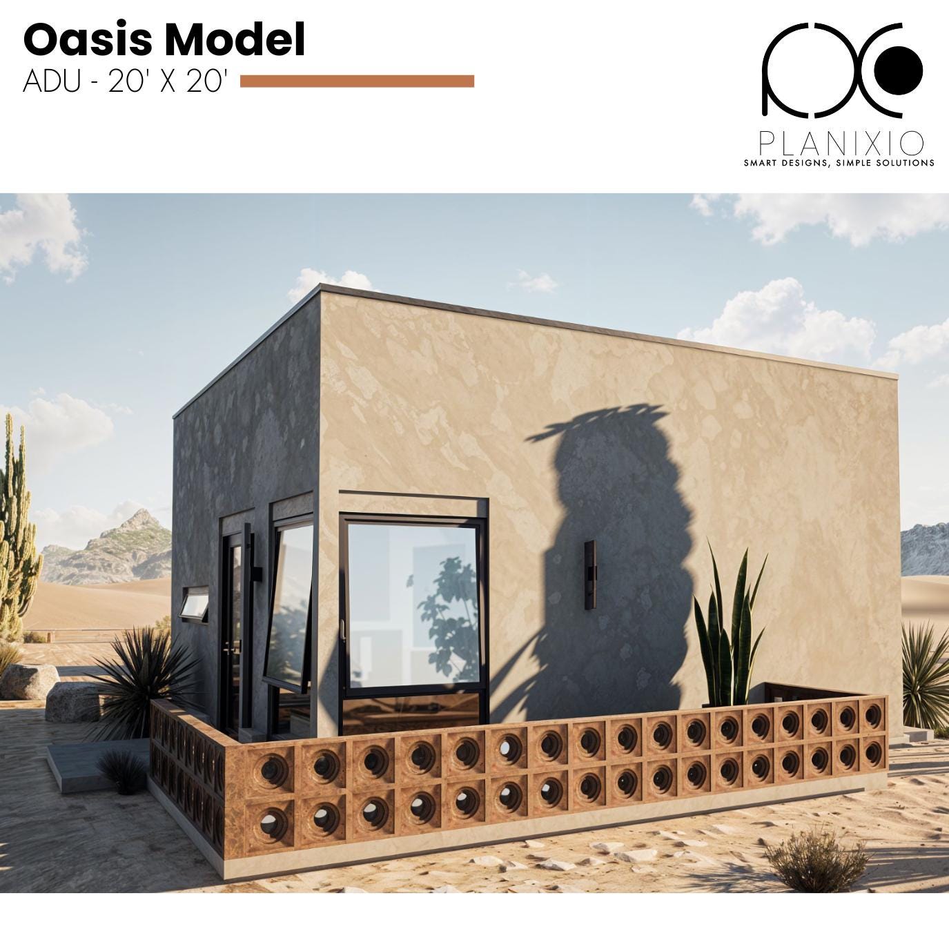 Studio ADU House Plan PDF | 20x20 Tiny Home Design | Guest House ...