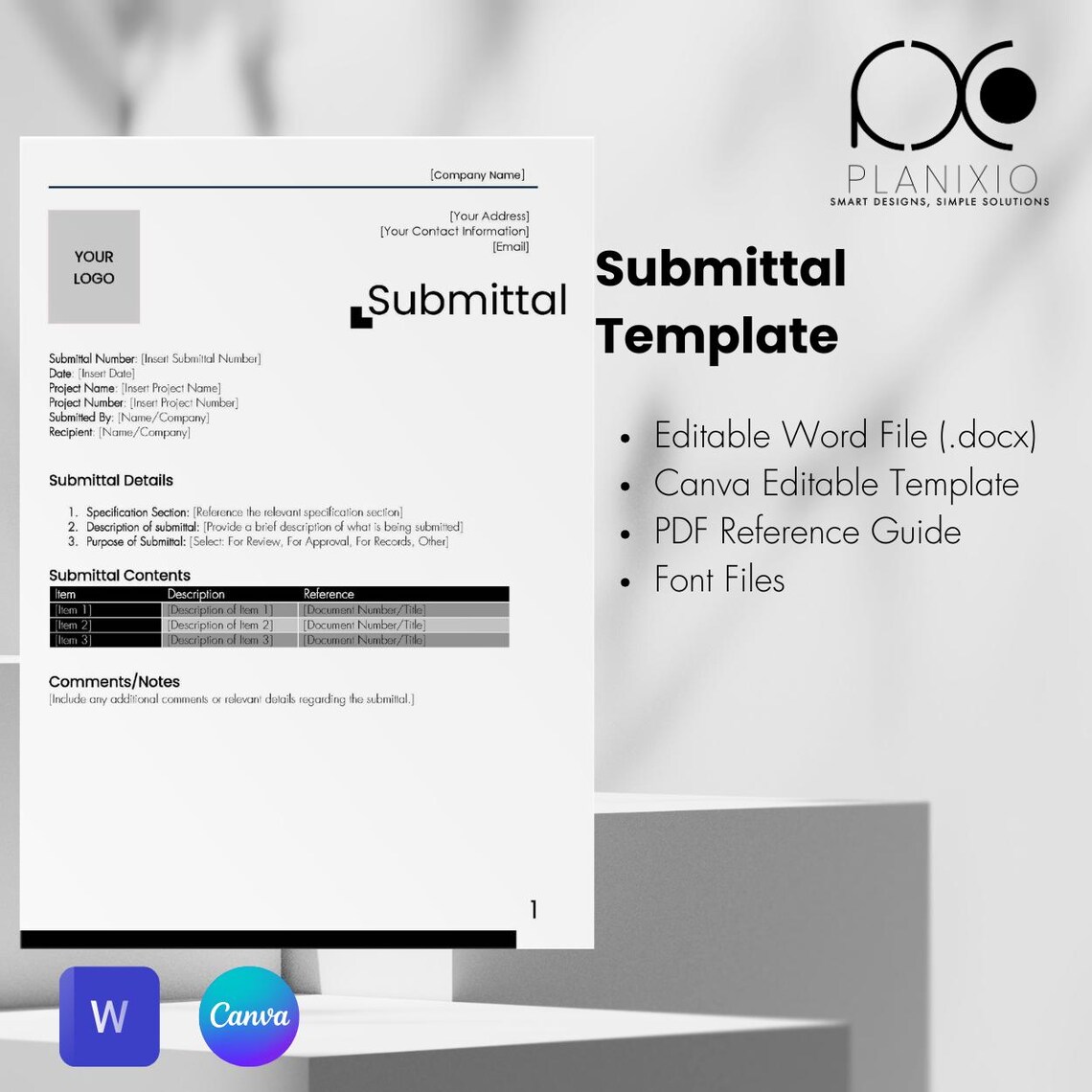 Construction Submittal Log Template | Project Tracking Spreadsheet for ...