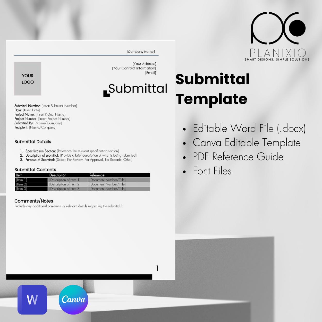 Construction Submittal Log Template | Project Tracking Spreadsheet for ...