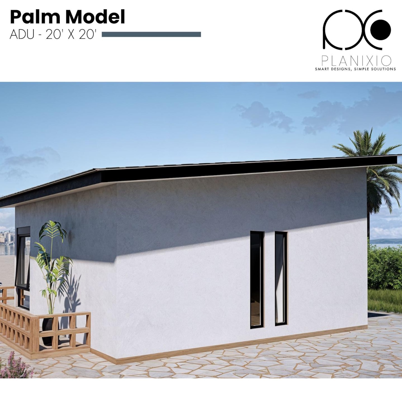 Studio ADU House Plan PDF | 20x20 Tiny Home Design | Guest House ...