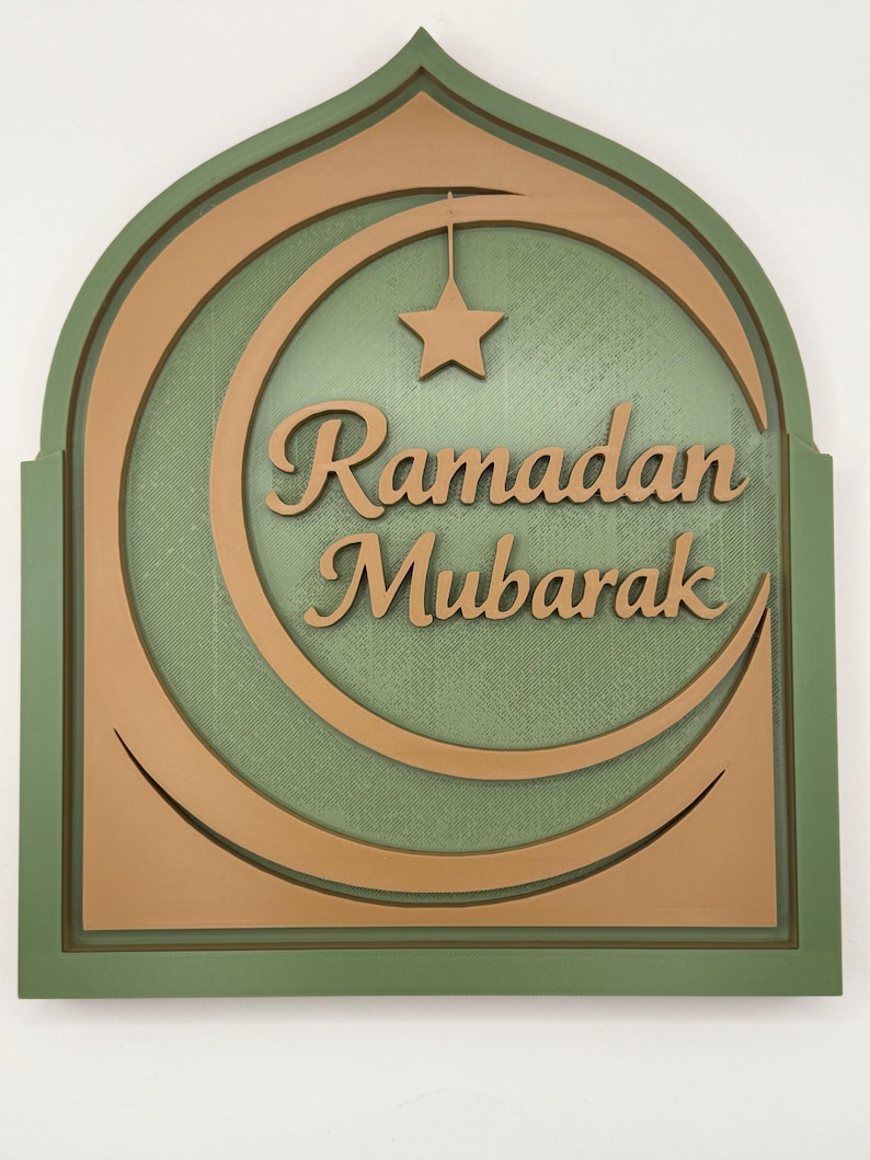 Ramadan Mubarak Mosque Arch Sign - 3D Printed Islamic Table Decor ...