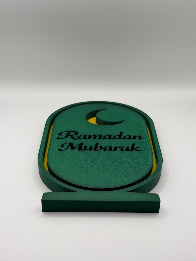Modern Ramadan Mubarak Sign - 3D Printed Islamic Table Decor ...