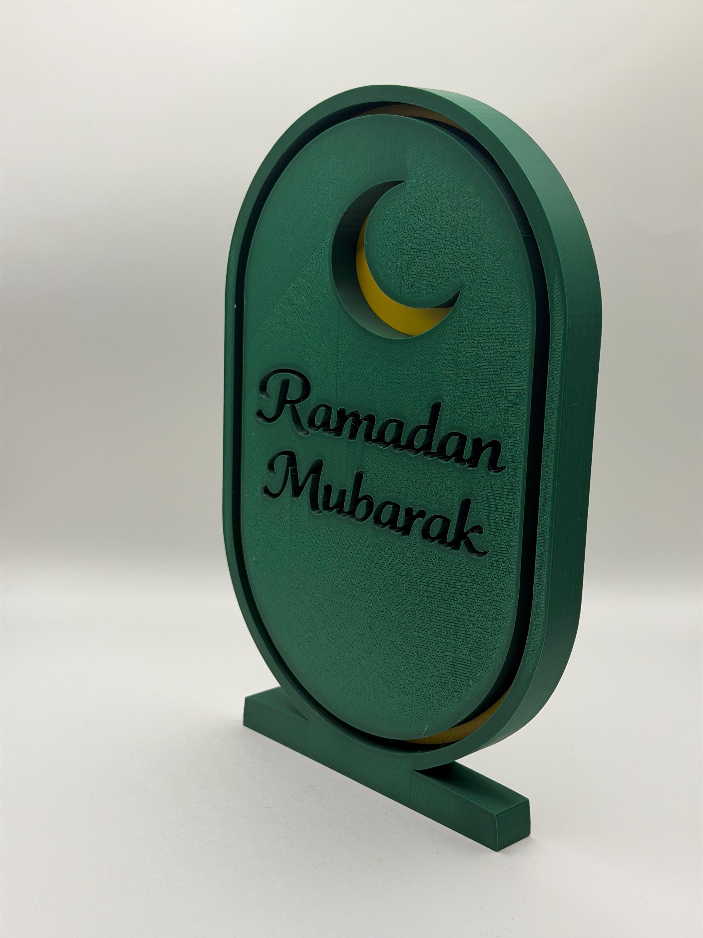 Modern Ramadan Mubarak Sign - 3D Printed Islamic Table Decor ...