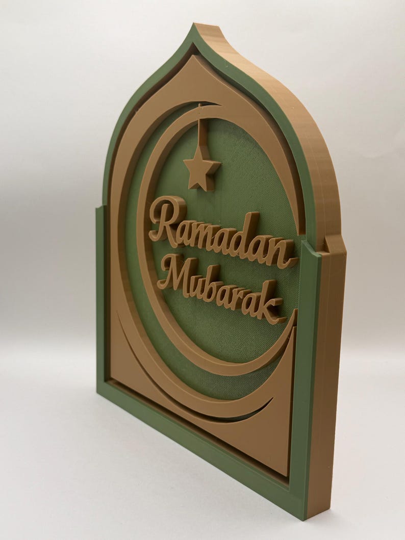 Ramadan Mubarak Mosque Arch Sign - 3D Printed Islamic Table Decor ...