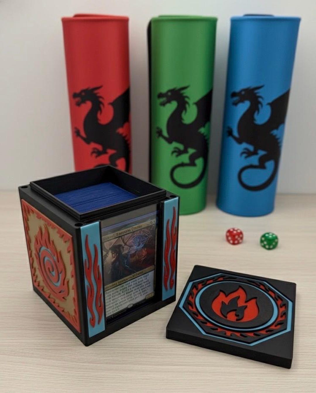 MTG EDH Fire Elemental Theme Deck Box | TCG Commander Showcase Display ...