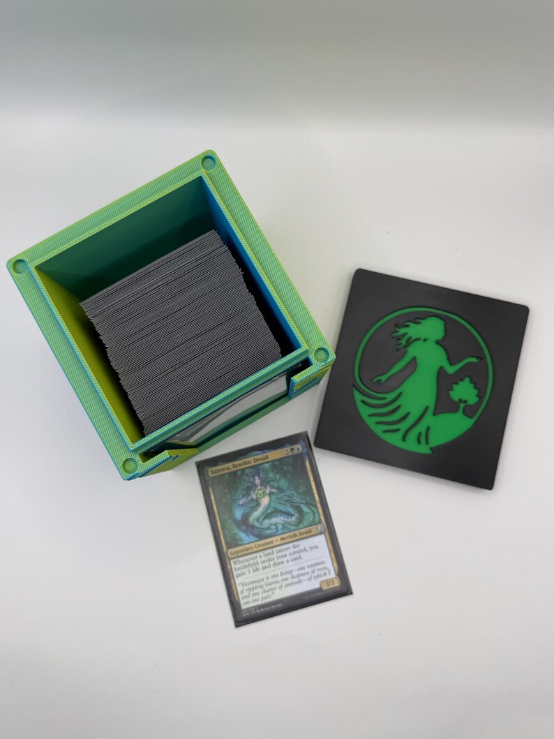 MTG EDH Deck Box | Simic Landfall Theme Deck Box Commander Showcase Display Slot With Toploader ...