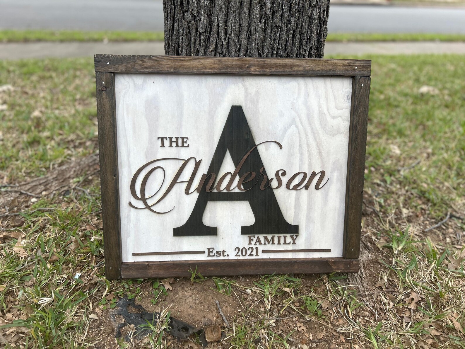 Personalized Last Name Wood Sign | Laser Engraved Family Name Plaque - Etsy