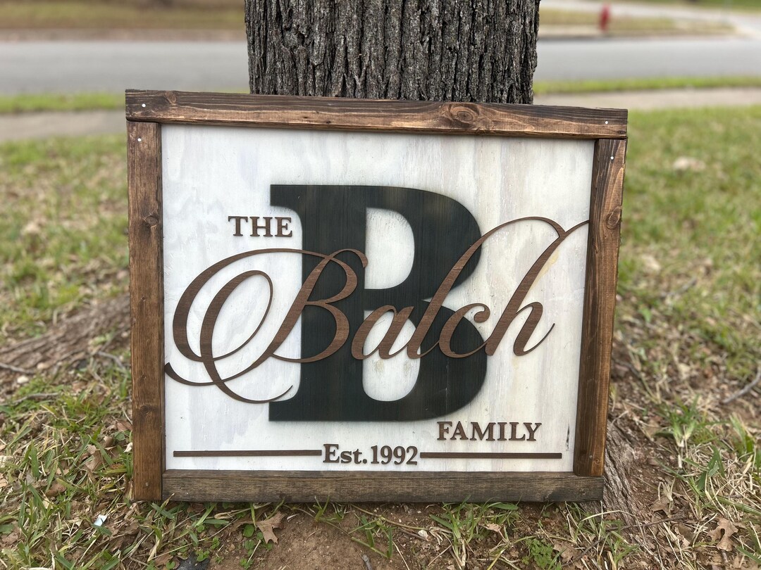 Personalized Last Name Wood Sign | Laser Engraved Family Name Plaque - Etsy