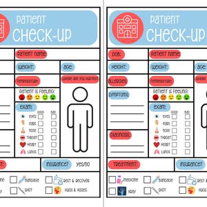 Patient Check Up// Pretend Play Printable - Etsy