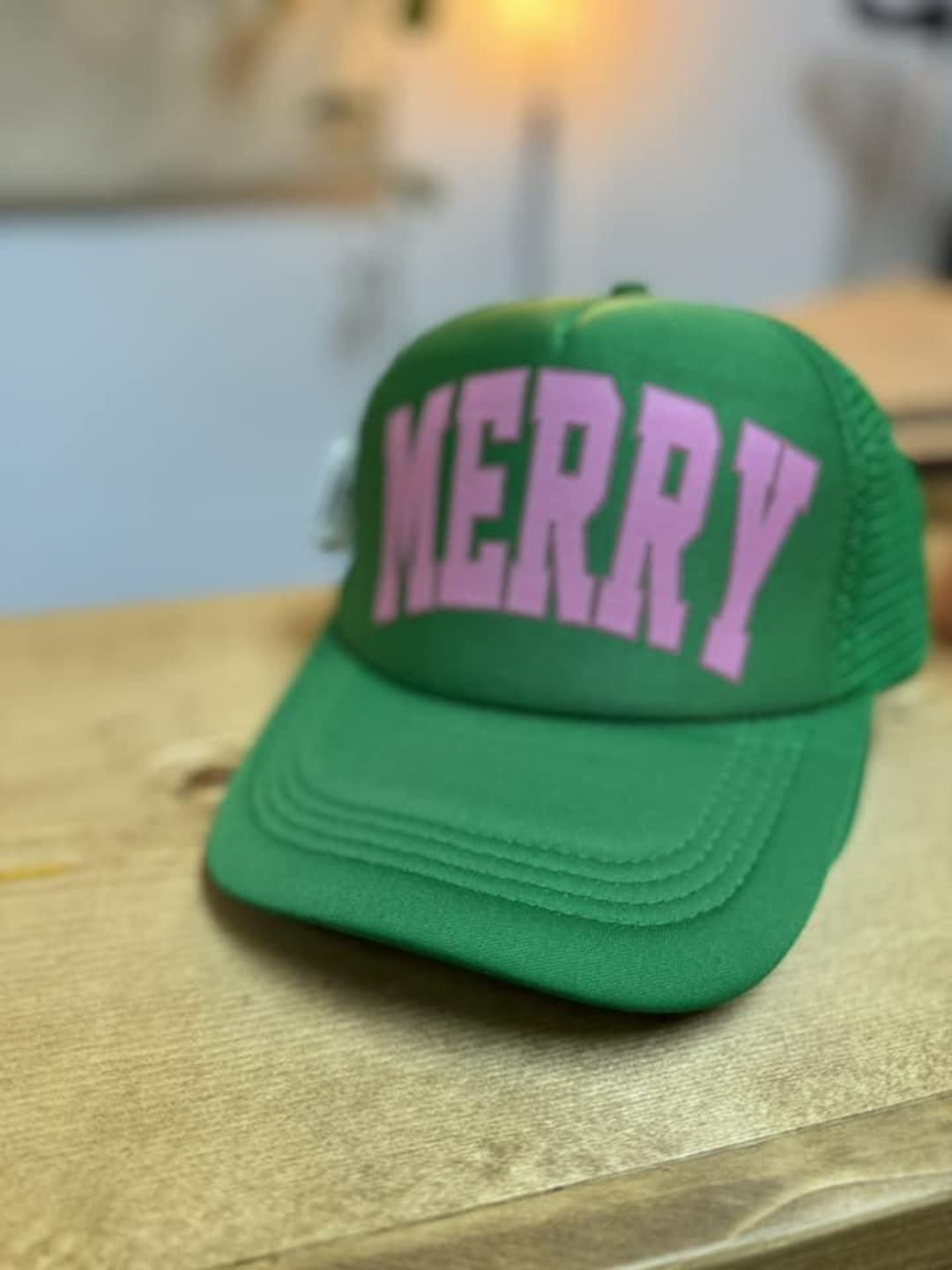 Trucker Hat W/merry in Puff Vinyl Lettering Available in Various Color ...