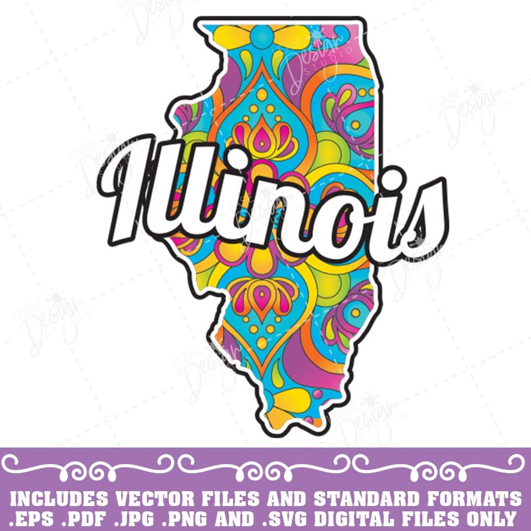 Illinois Mandala Vector Graphic Bundle, Illinois Svg, Illinois Eps ...