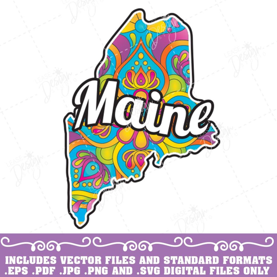 Maine Mandala Vector Graphic Bundle (digital Files) - Etsy