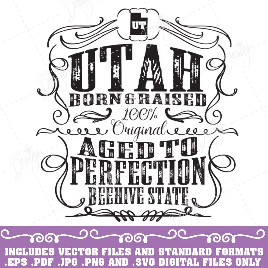 Utah Whiskey Label Vector Graphics, Utah Svg, Utah Eps, Utah Pdf, Utah ...