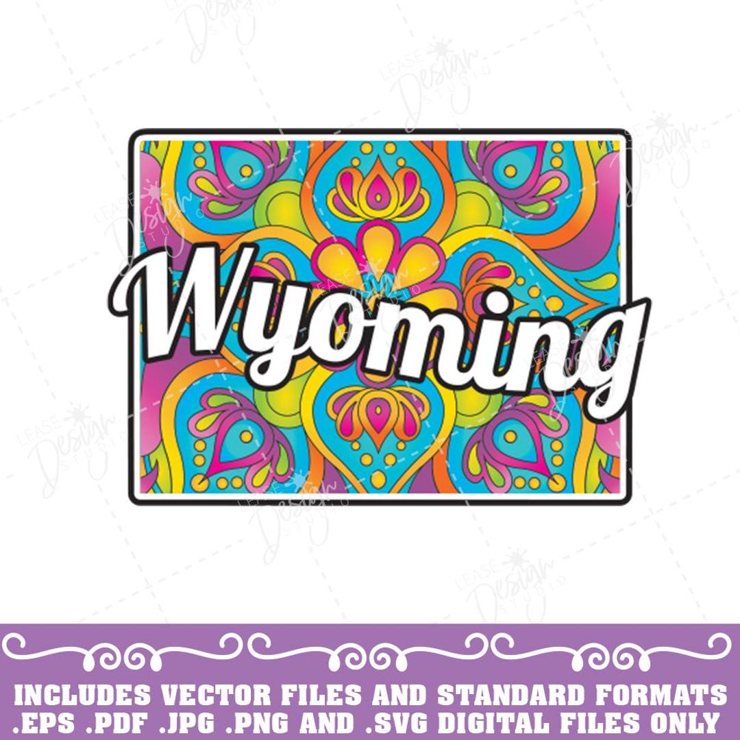 Wyoming Mandala Vector Graphic Bundle, Wyoming Svg, Wyoming Eps ...