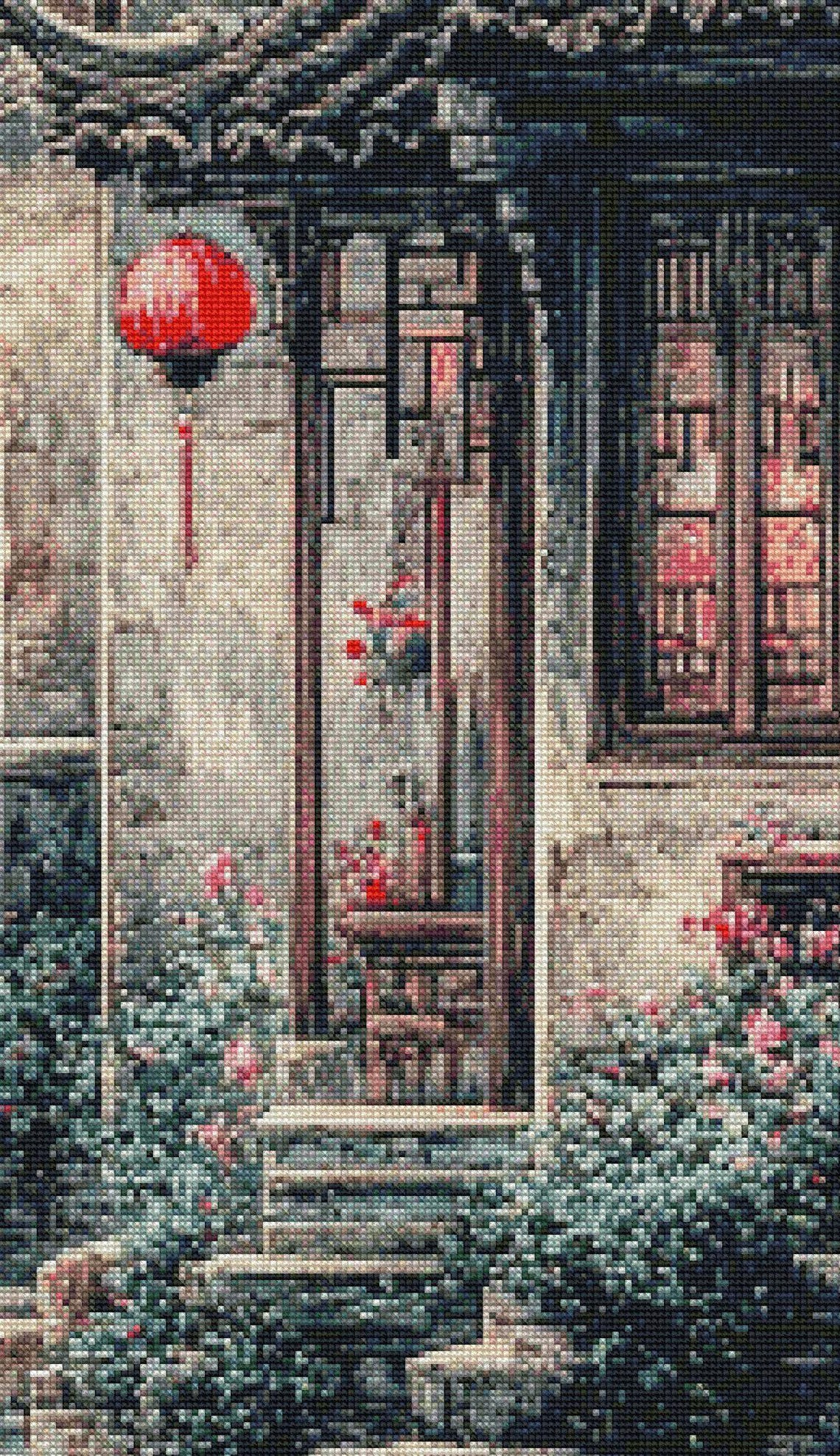 Stamped Cross Stitch Kit Waterborne Village of Jiangnan-perfect Gift ...