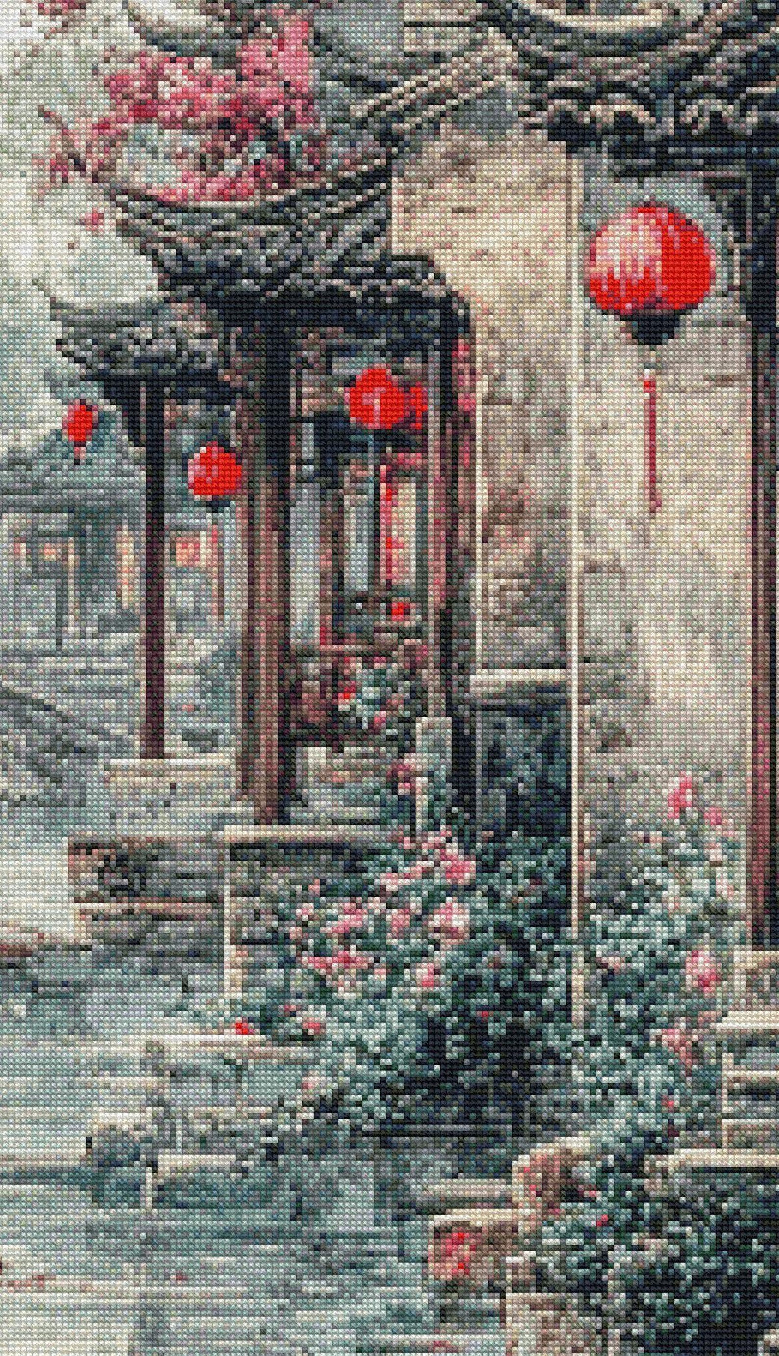 Stamped Cross Stitch Kit Waterborne Village of Jiangnan-perfect Gift ...