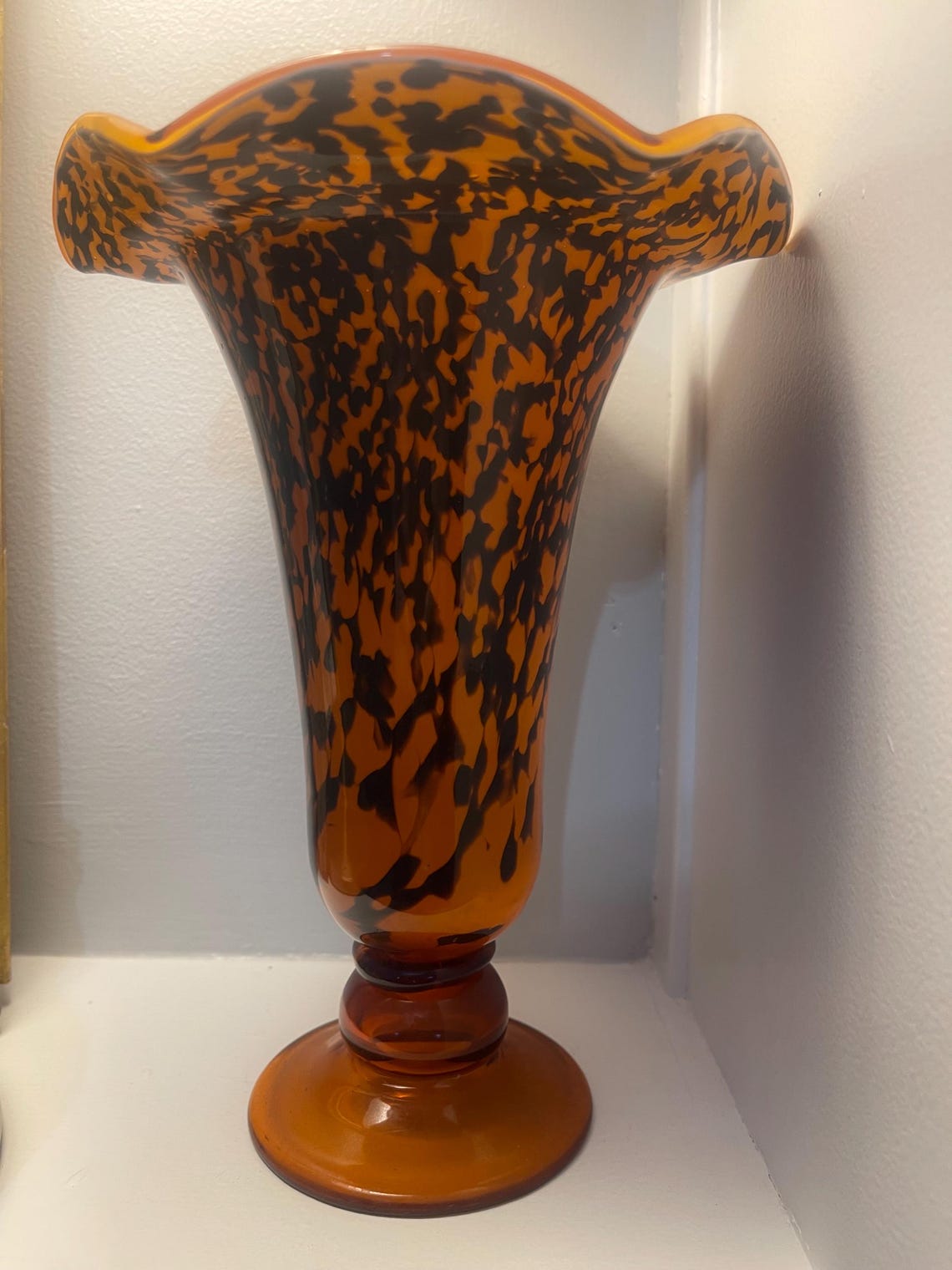 Hand Blown Tortoise Shell Vase - Etsy