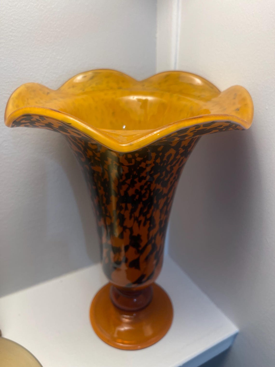 Hand Blown Tortoise Shell Vase - Etsy