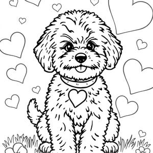 5 X Doggy Colouring Pages for Children: French Bulldog, Cavapoo ...