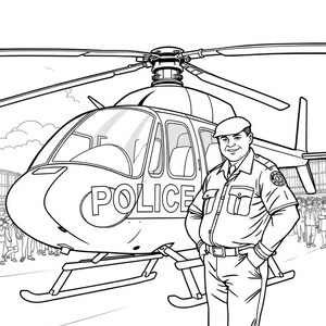 5 X Emergency Services Colouring Pages for Children: Police Diver, Fire ...