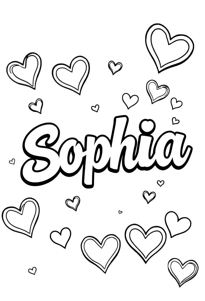 5 X Sophia Colouring Pages for Children: Sophia Unicorn Rainbow, Sophia ...