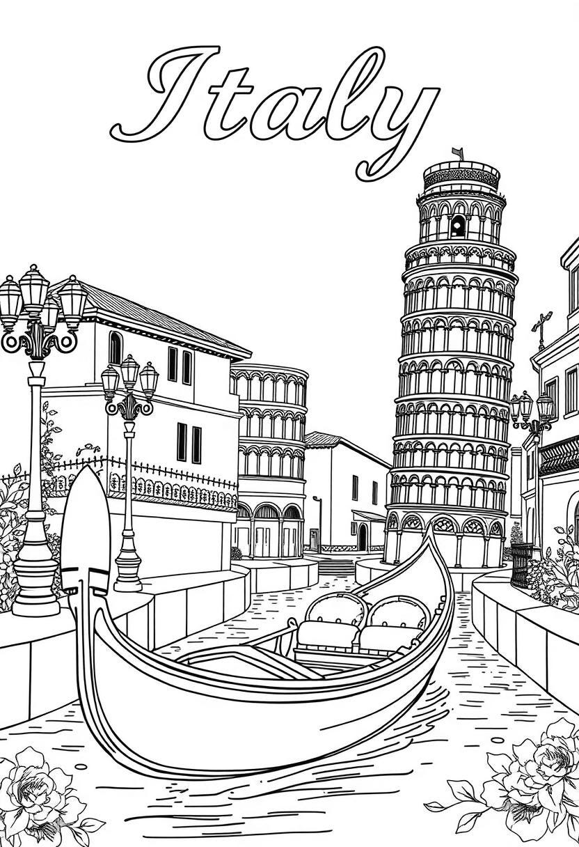 5 X Country Colouring Pages for Children: France, Germany, United ...