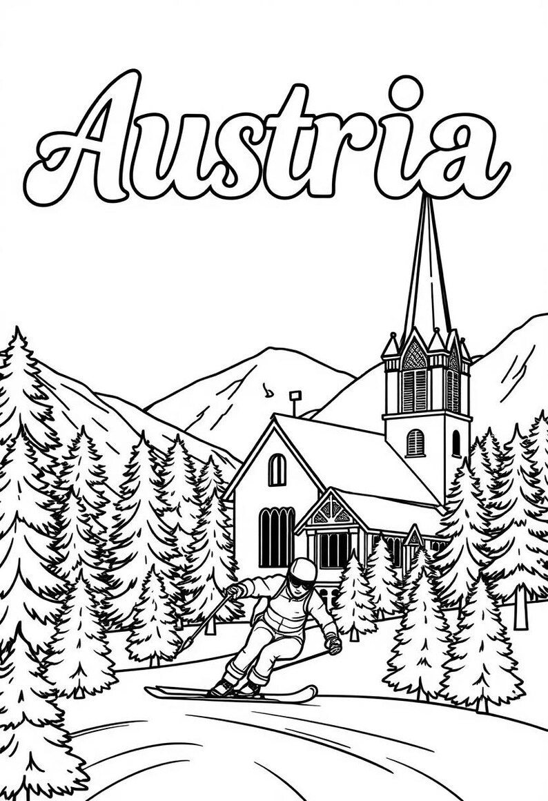 5 X Country Colouring Pages for Children: France, Germany, United ...