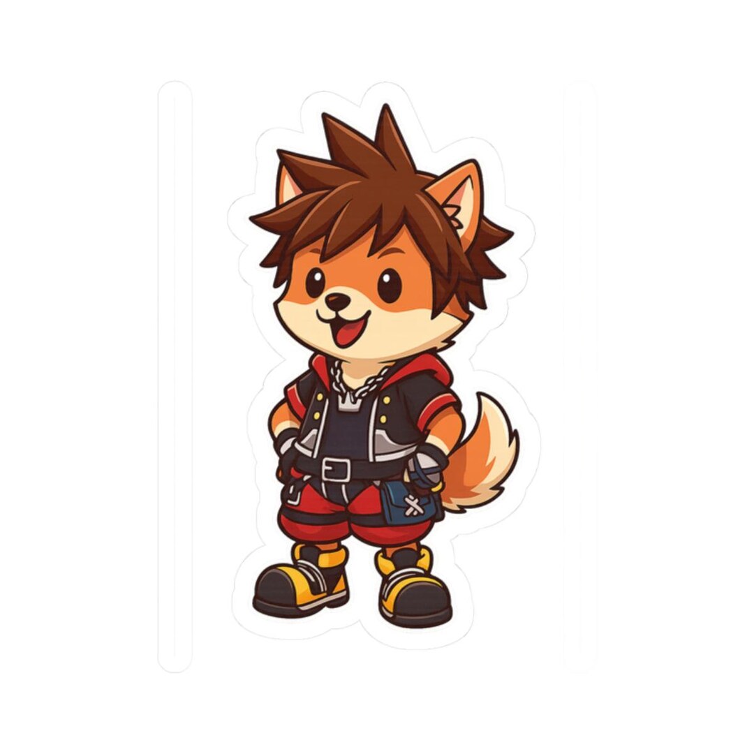 Chibi Sora Shiba Inu Sticker, Cute Kingdom Hearts-inspired Dog Vinyl ...