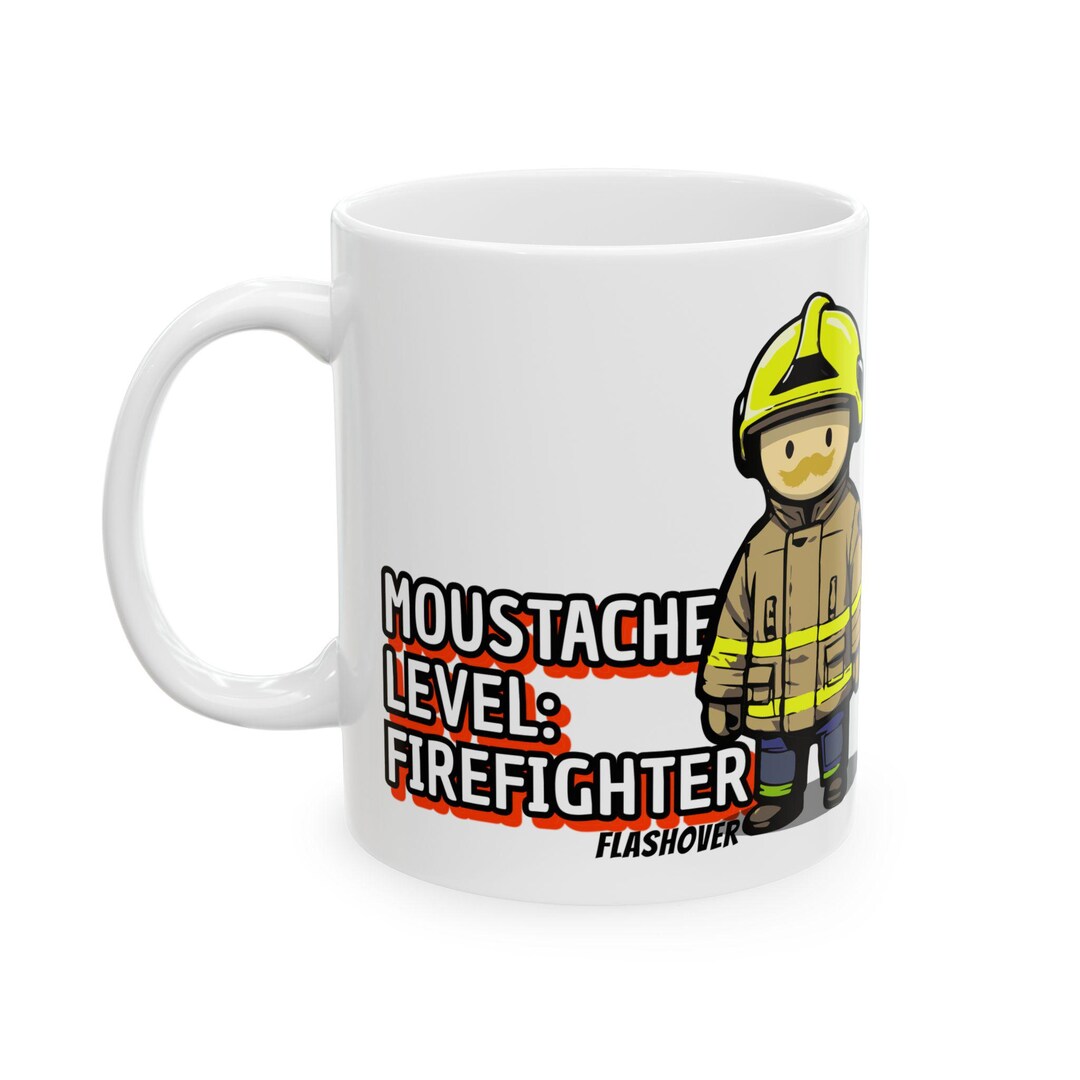 Moustache Level: Firefighter Mug - Etsy