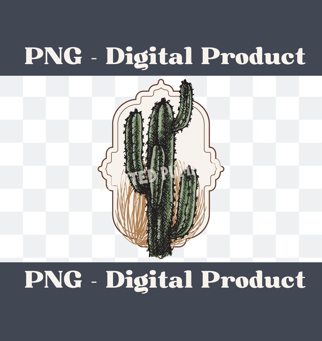 Western Cactus and Tumbleweed Design - Instant Download - PNG File ...