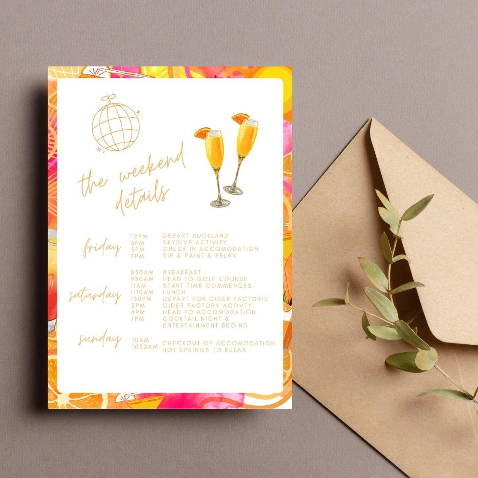 Sunset Themed Hens Invitation Bundle - Etsy