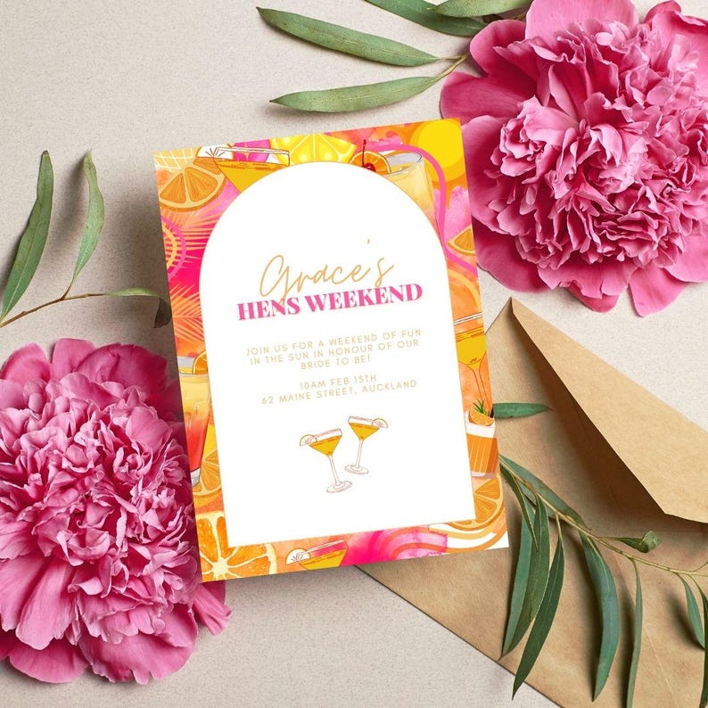 Sunset Themed Hens Invitation Bundle - Etsy