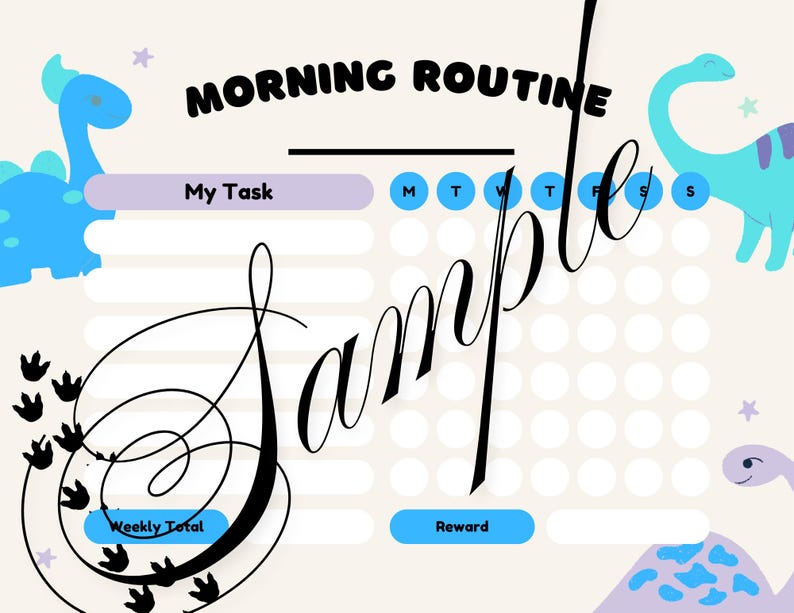 Dinosaurs Morning Routine Chart Printable – Daily Checklist for ...