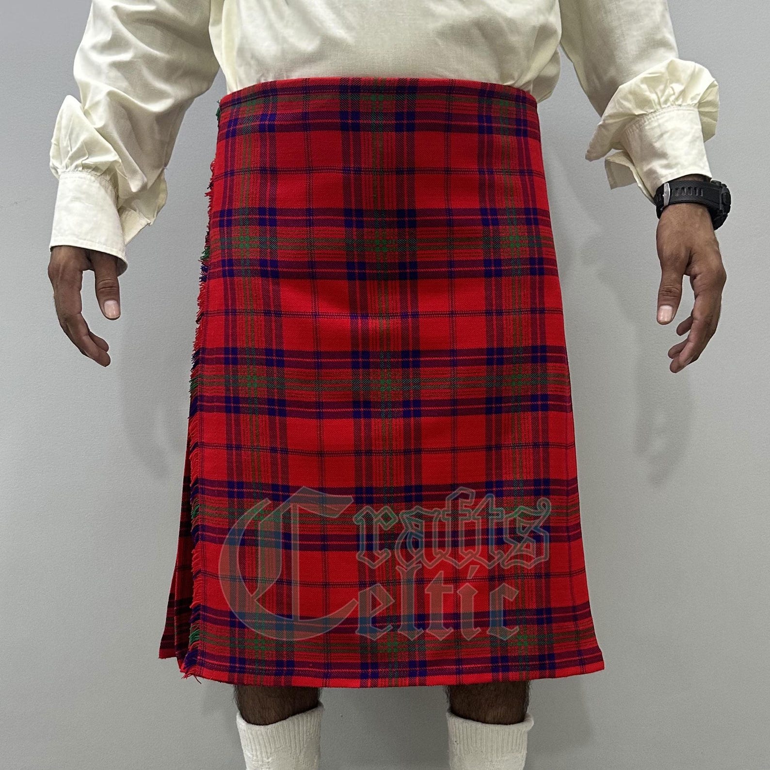 Handmade Scottish Clan Ross Tartan Kilt - 16 Oz Acrylic Wool - Etsy