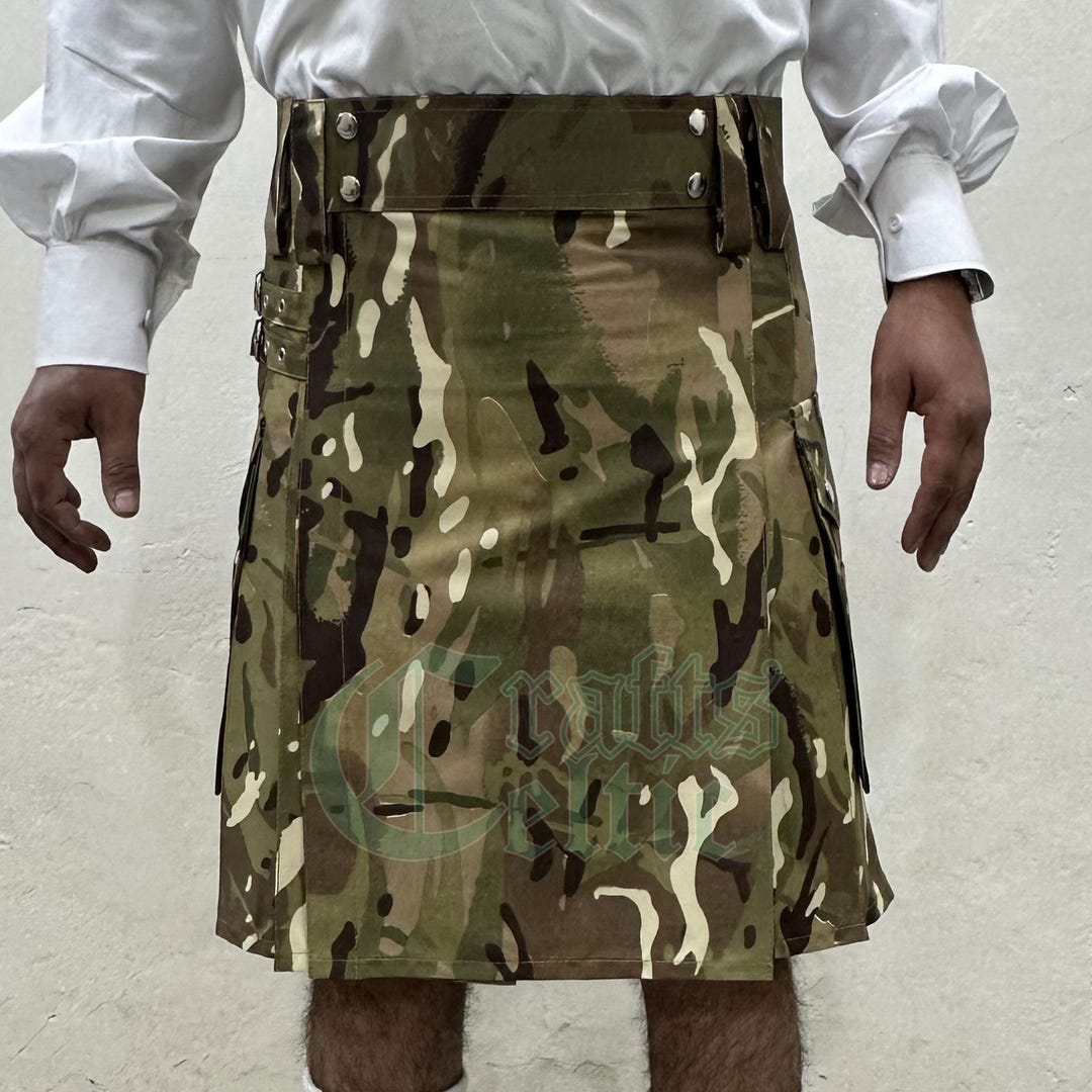 Scottish Multicam Utility Kilt - Handmade Camouflage Kilt for Men ...