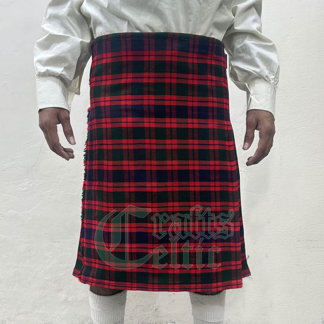 Handmade Skene Clan Tartan Kilt: 16 Oz Acrylic Wool, 8 Yard - Etsy