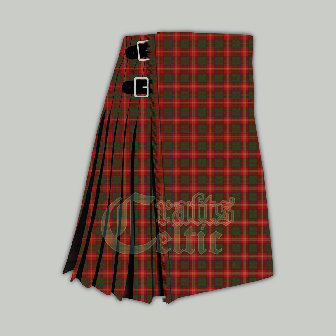 Handmade Clan Burns Tartan Kilt: 8 Yard Acrylic Wool, Traditional ...