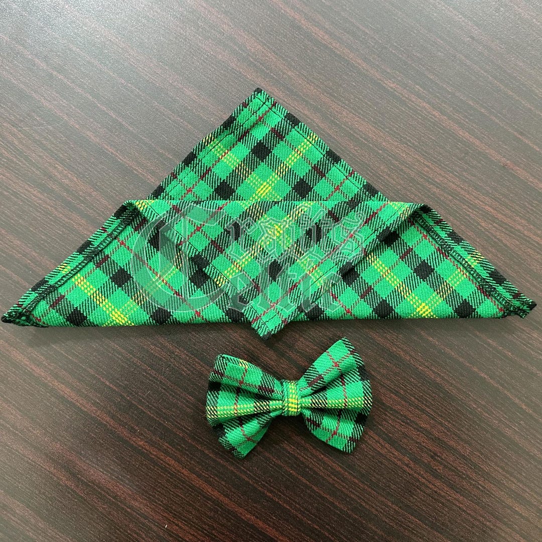 Handmade Scottish Tartan Bow Tie and Pocket Square Set - Etsy