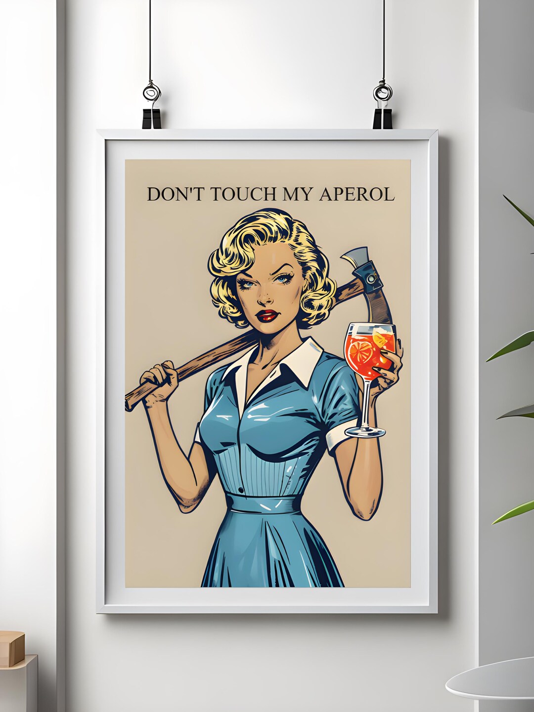 Vintage Comic Illustration of Confident Woman, Alcohol Poster Art ...