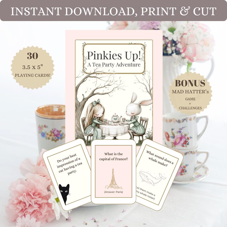 Pinkies Up! Tea Party Game – Printable Party Games | BONUS Mad Hatter ...
