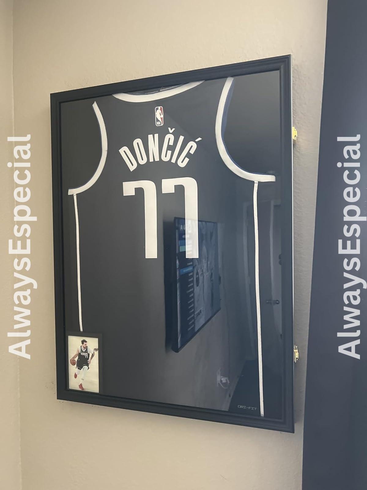 Wooden Jersey Frame Display Case With Photo Frame | Sports Jersey Frame ...