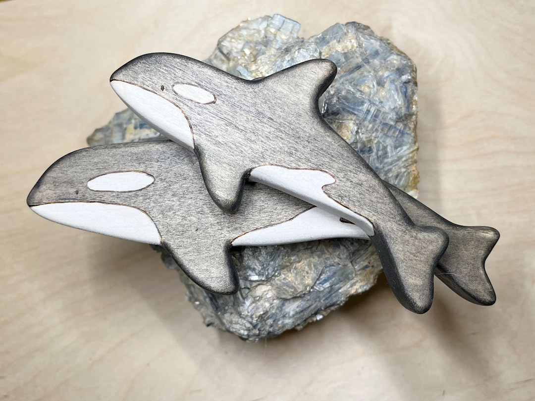 Orca Wooden Toy, Ocean Animal Wooden Toys for Toddlers, Killer Whale ...