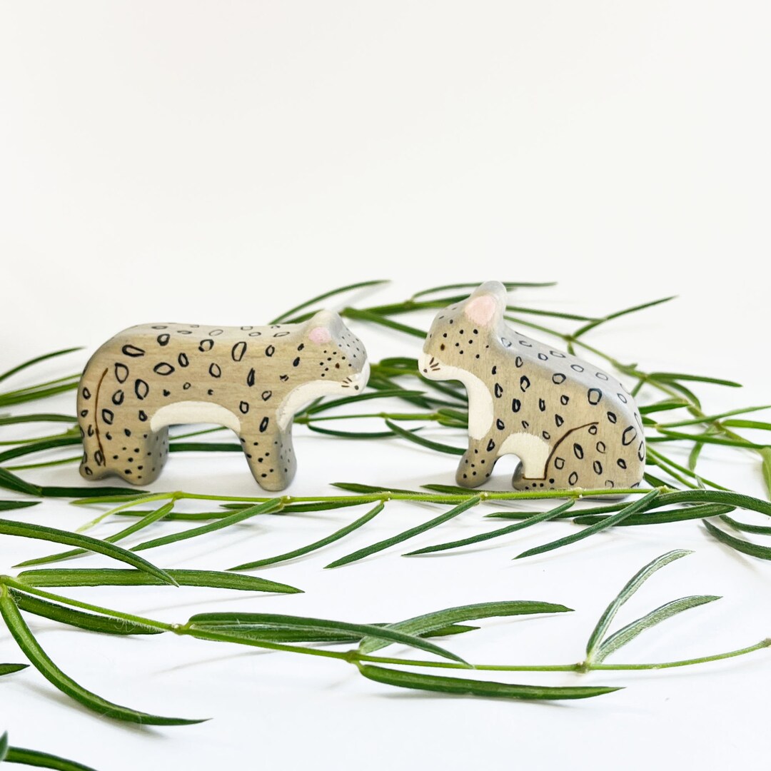 Handmade Baby Snow Leopard Wooden Toy: Waldorf Animal Figurine - Etsy