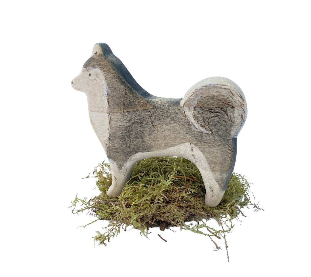 Handmade Husky Dog Figurine: Wooden Animal Toy - Etsy UK