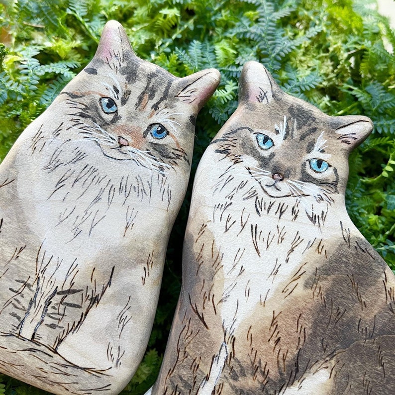 Custom Cat Figurine Personalized Pet Portrait Gift for Cat - Etsy