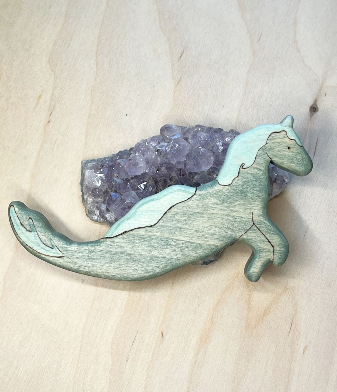 Kelpie Wooden Figurine, Water Horse Wood Toy, Cryptid Figurine ...