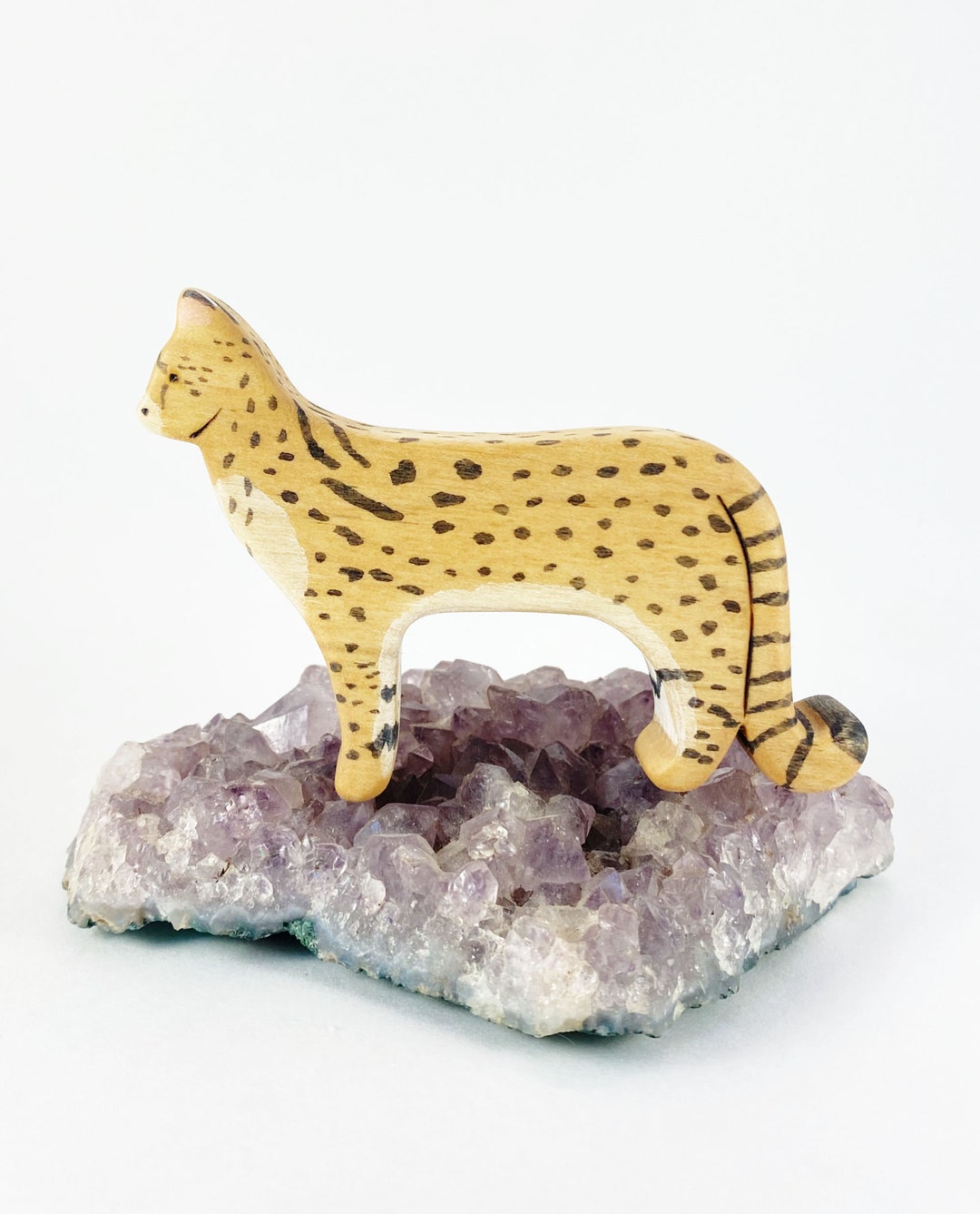 Serval Cat Wooden Animal Toy, Waldorf Wood Toys for Kids - Etsy