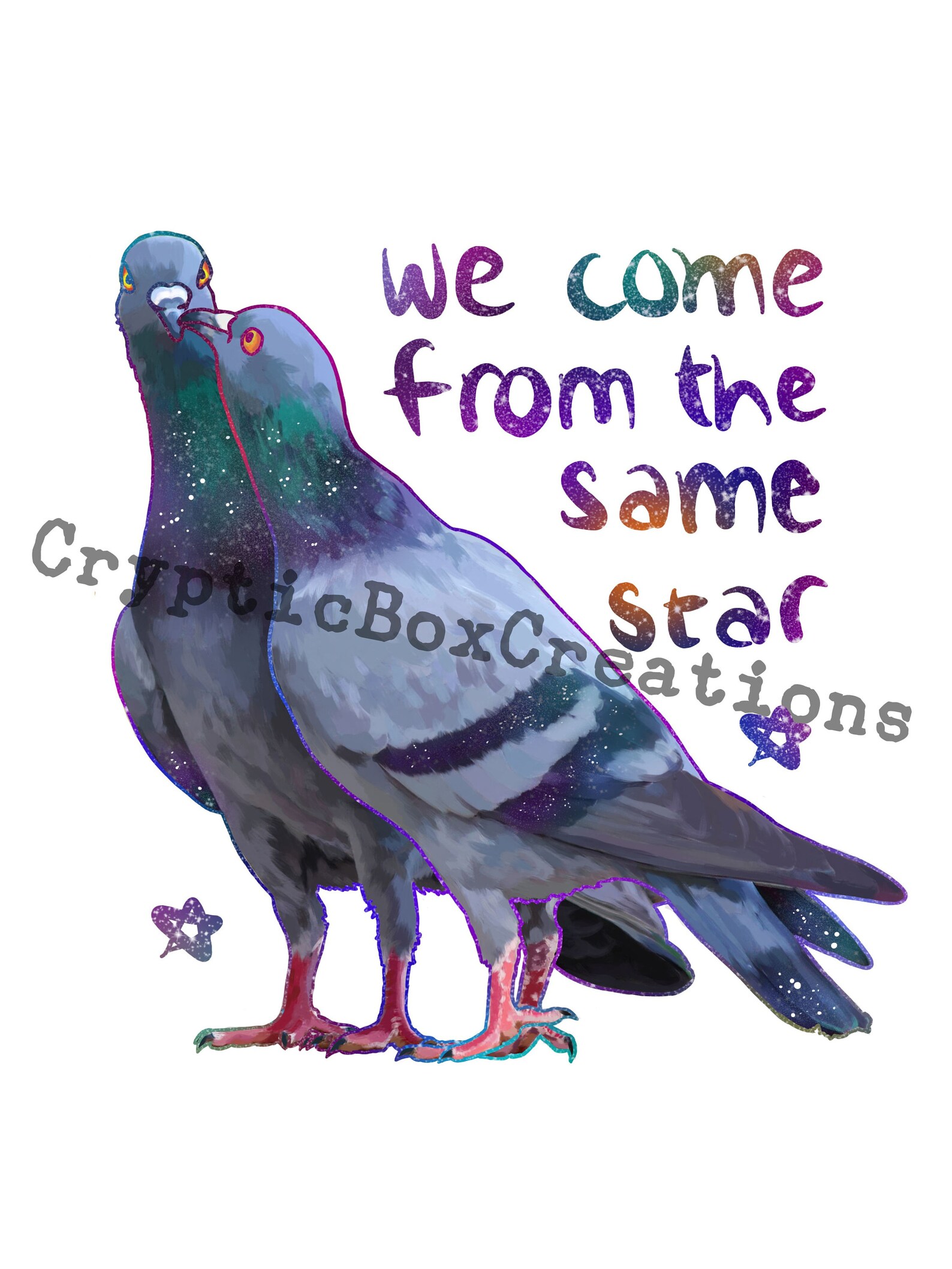 SPACE PIGEON Hardcover Journal Diary Notebook Galaxy Art Stars Love ...